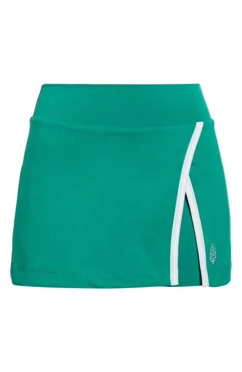 Free People Forehand Faux Wrap Skort - Green Glow Combo