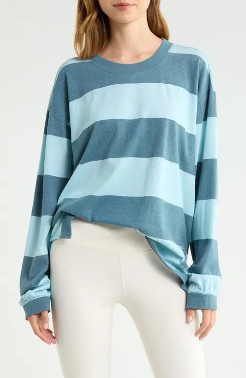 Free People Printed Hustle Layer T-shirt - Blue Combo