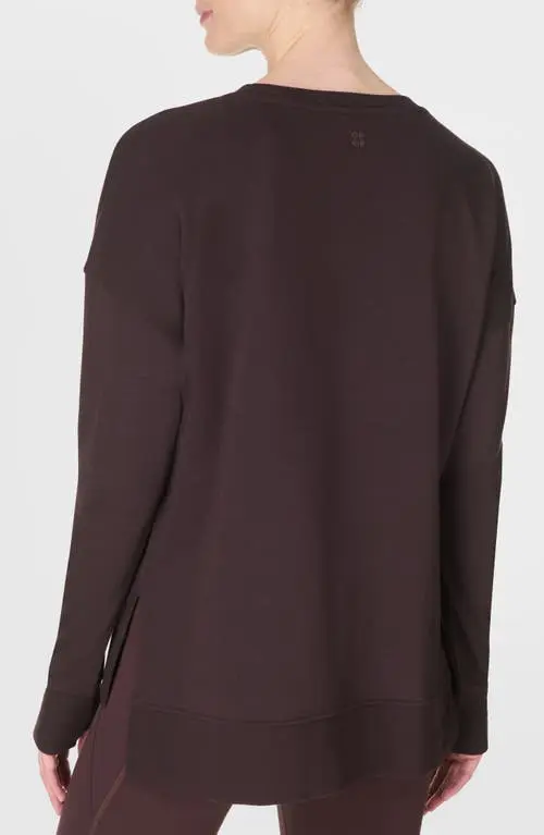 Sweaty Betty After Class Stripe Longline Sweatshirt - Sable Brown