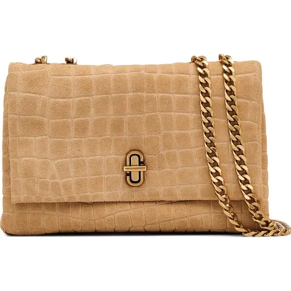 Marc Jacobs The Suede Croc Slim Dual Convertible Shoulder Bag - Sahara
