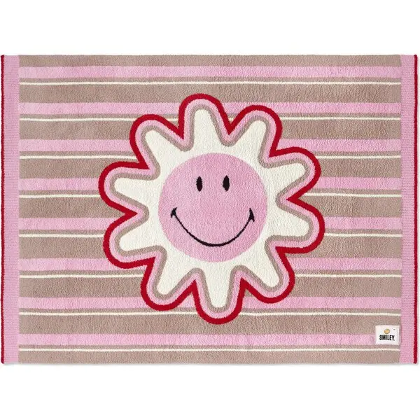 Barefoot Dreams Smiley Stripe Cozychic® Throw Blanket