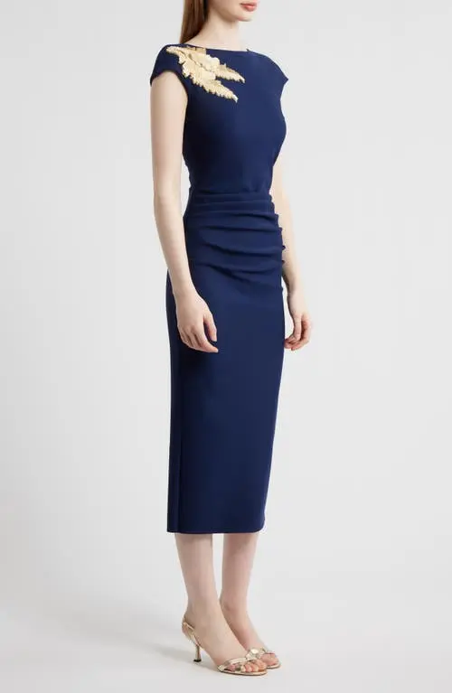 blue petite cocktail dress Alie Street Pippa Shift Dress Petite (Indigo Ink Blue)