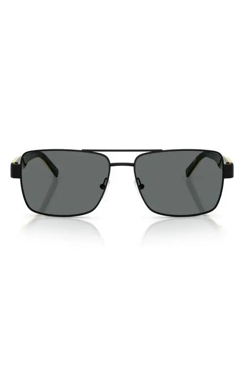 SCUDERIA FERRARI 59mm Polarized Rectangular Sunglasses - Black Matte/polar Dark Grey