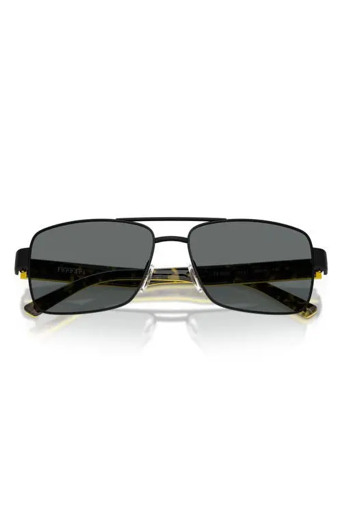 SCUDERIA FERRARI 59mm Polarized Rectangular Sunglasses