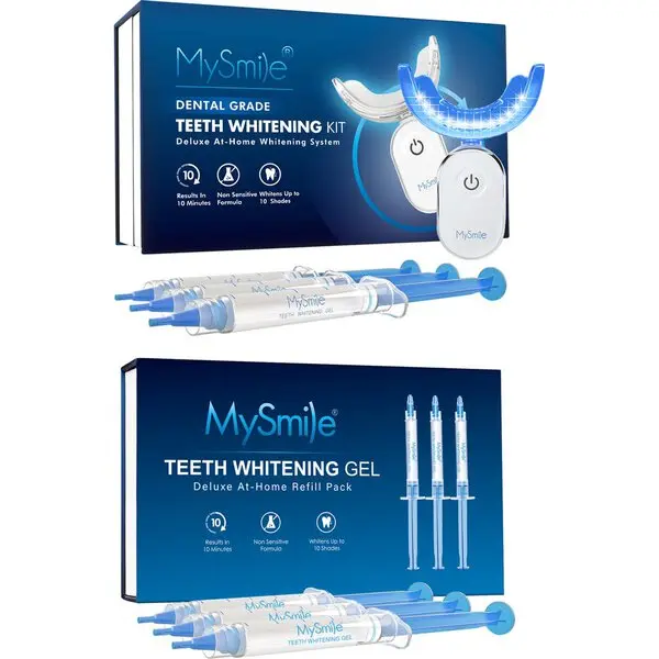 MYSMILE Advanced Teeth Whitening Kit With Gel Refill Pack - Blue