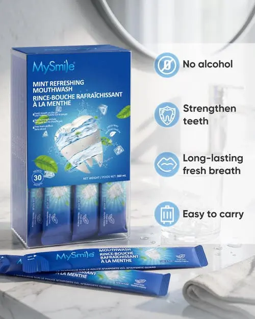 MYSMILE Travel-friendly Alcohol-free Mouthwash In Fresh Mint - Blue