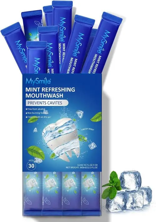 MYSMILE Travel-friendly Alcohol-free Mouthwash In Fresh Mint - Blue