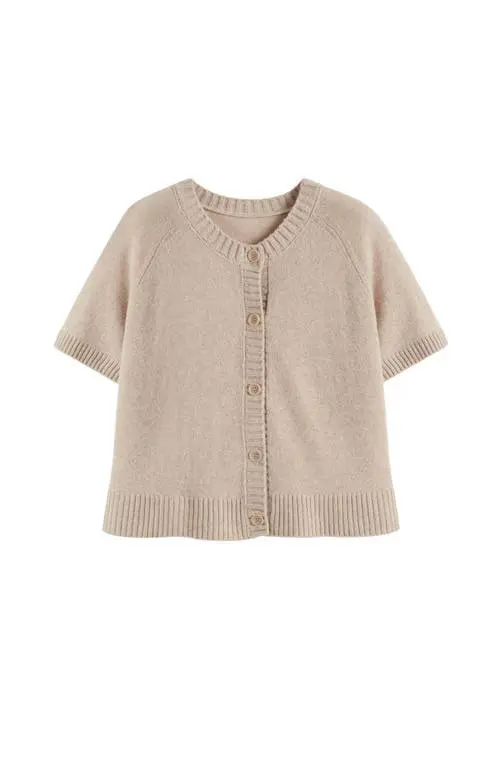 Chinti & Parker Lightweight Wool-cashmere Button-front T-shirt
