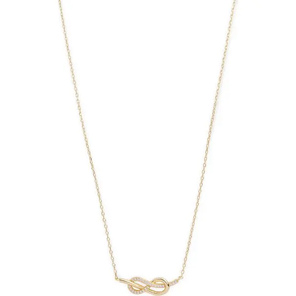 Argento Vivo Love Knot Pavé Pendant Necklace - Gold