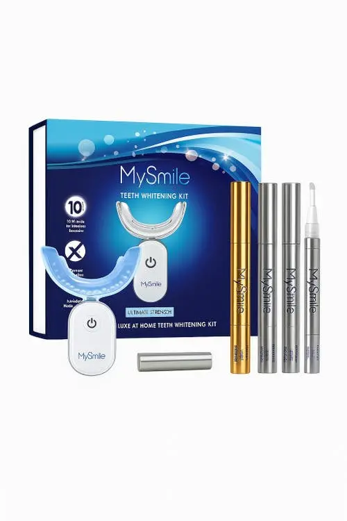 MYSMILE 35% Cp Teeth Whitening Kit Enhanced Teeth Whitener, 4 Pc Teeth Whitening Pen - Silver