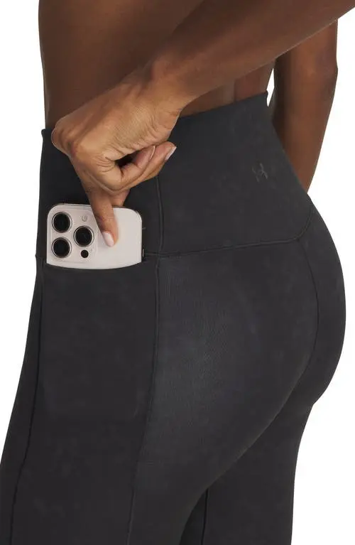 Under Armour Meridian Suede Effect Ankle Leggings - Black// Black