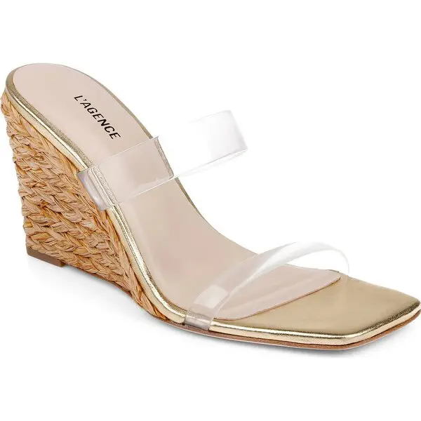L'Agence Farrell Espadrille Wedge Slide Sandal