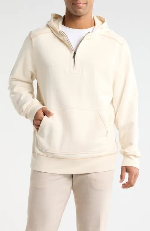 Tommy Bahama Cirrus Breeze Half Zip Hoodie - Natural