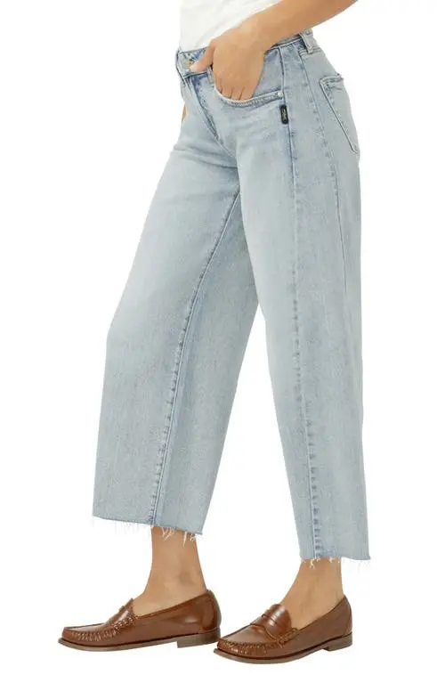 SILVER JEANS CO. Suki Curvy Ankle Wide Leg Jeans With Raw Hem