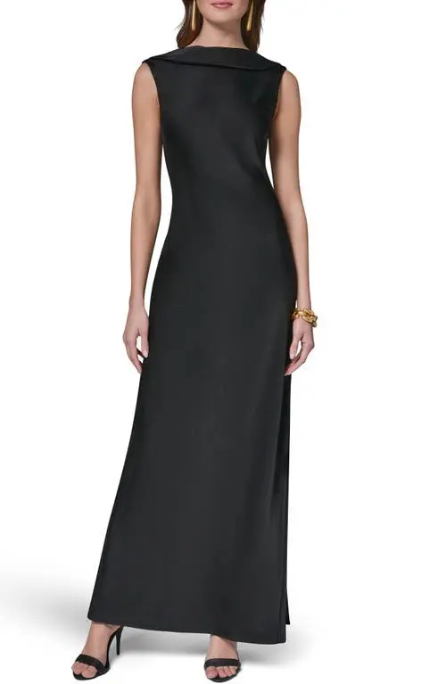 Donna Karan New York Ruffle Satin Gown