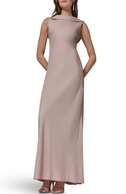 Donna Karan New York Ruffle Satin Gown - Snow Petal