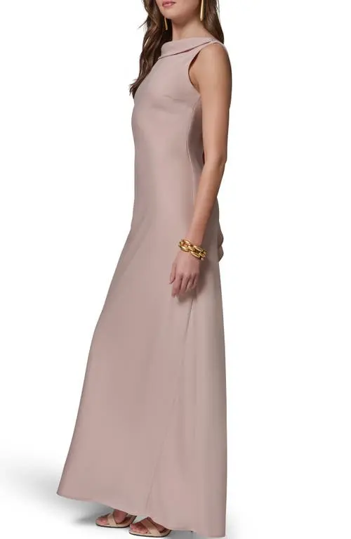 Donna Karan New York Ruffle Satin Gown - Snow Petal