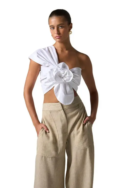 JBQ Camelia One-shoulder Top - White