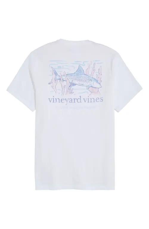 Vineyard Vines Bonefish Coral Cotton Graphic T-shirt - White Cap