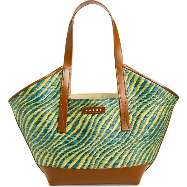 Marni Small Waves Tote - 00v44 Garden Green
