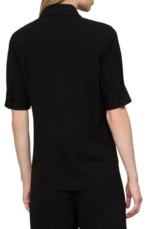 Lafayette 148 New York Finesse Crepe Button-up Shirt