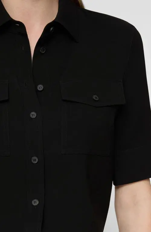 Lafayette 148 New York Finesse Crepe Button-up Shirt