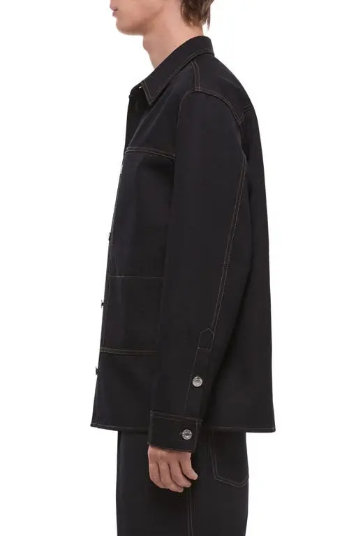 Helmut Lang Wool Gabardine Trucker Shirt Jacket