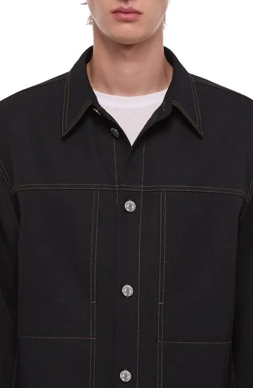 Helmut Lang Wool Gabardine Trucker Shirt Jacket