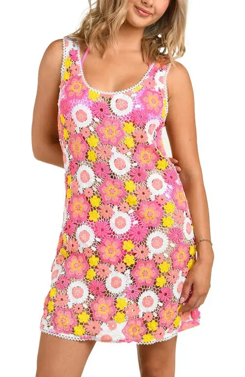 CITRUS Happy Cover-up Crochet Dress - Pink