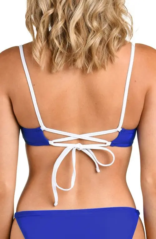 CITRUS Contrast Trim Bandeau Bikini Top - Ocean
