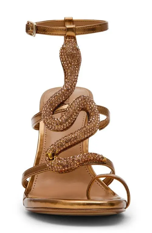 Steve Madden Python Crystal Snake Ankle Strap Sandal