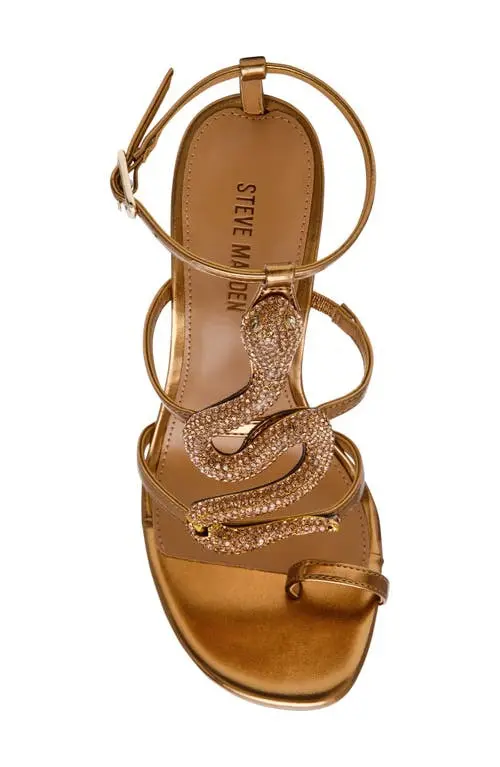 Steve Madden Python Crystal Snake Ankle Strap Sandal