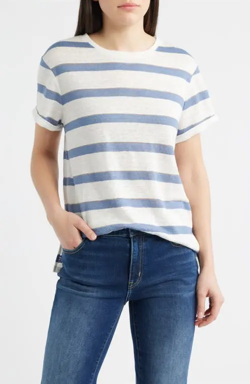 Kobi Halperin Kendall Stripe Linen T-shirt - Blue/ivory