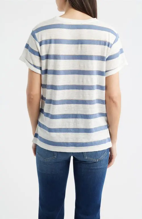 Kobi Halperin Kendall Stripe Linen T-shirt - Blue/ivory