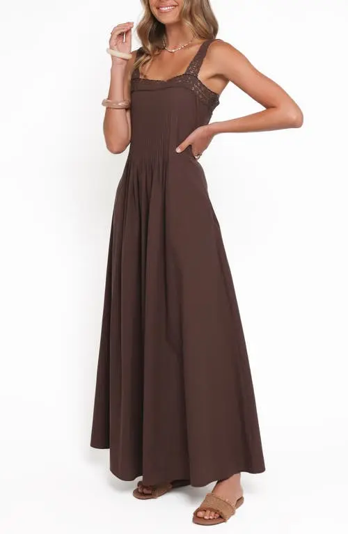 PETAL & PUP Alandra Pintuck Pleat Cotton Maxi Dress