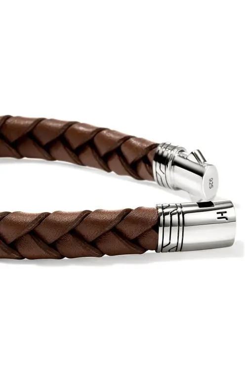 John Hardy Woven Leather And Sterling Silver Bracelet