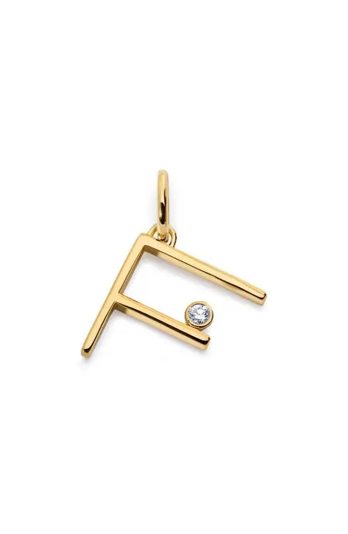 Monica Vinader Lab Grown Diamond Initial Pendant - 18k Gold Vermeil/diamond F