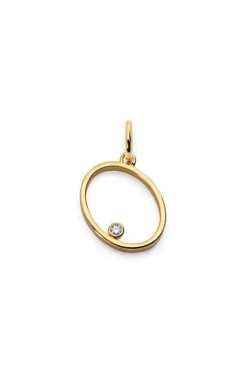 Monica Vinader Lab Grown Diamond Initial Pendant - 18k Gold Vermeil/diamond O