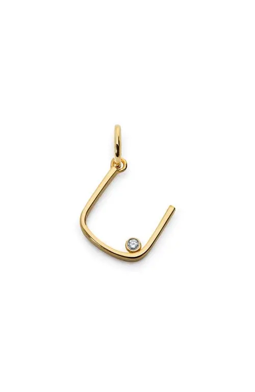 Monica Vinader Lab Grown Diamond Initial Pendant - 18k Gold Vermeil/diamond U