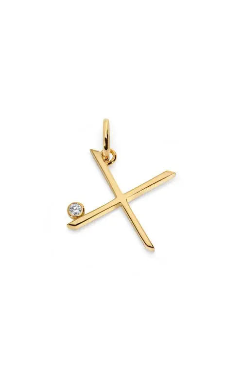 Monica Vinader Lab Grown Diamond Initial Pendant - 18k Gold Vermeil/diamond X