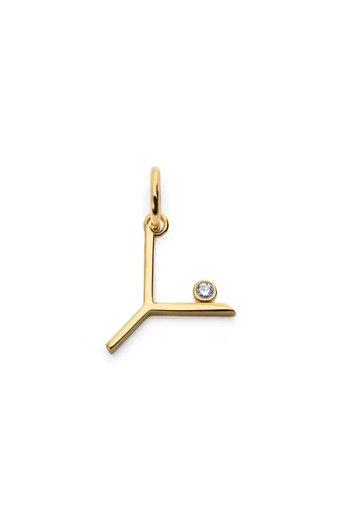 Monica Vinader Lab Grown Diamond Initial Pendant - 18k Gold Vermeil/diamond Y
