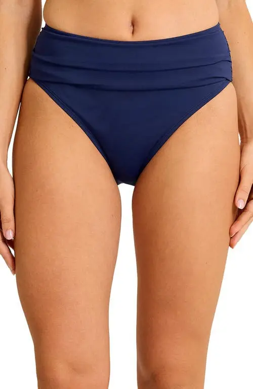 Tommy Bahama Ruched High-waist Bikini Bottom - Mare Navy
