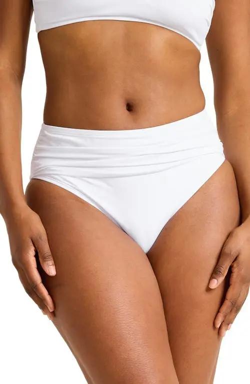 Tommy Bahama Ruched High-waist Bikini Bottom - White