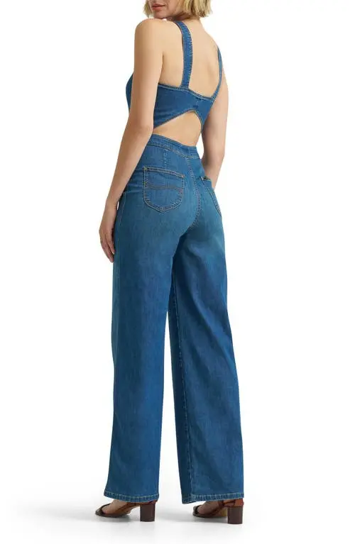 LEEM Cutout Denim Jumpsuit