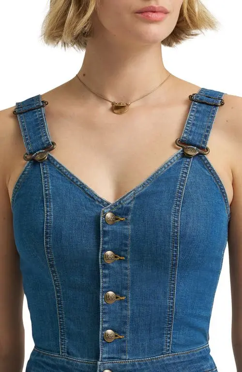 LEEM Cutout Denim Jumpsuit