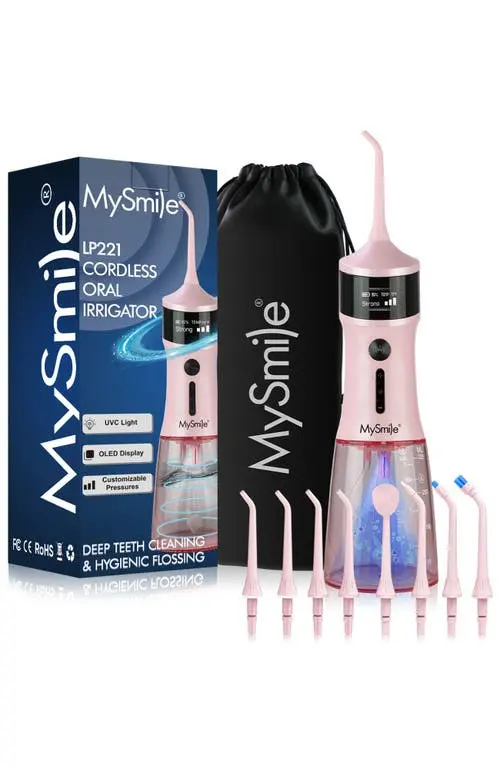 MYSMILE Lp221 Cordless Professional Water Flosser With Uvc Sterilizable - Pink