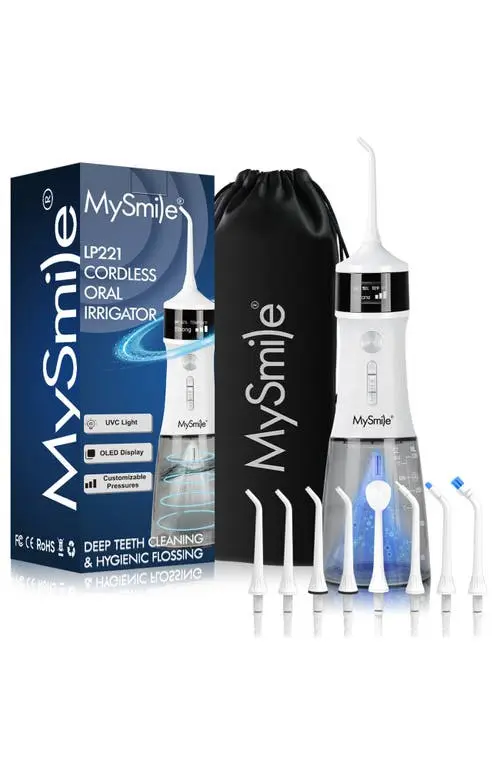 MYSMILE Lp221 Cordless Professional Water Flosser With Uvc Sterilizable - White