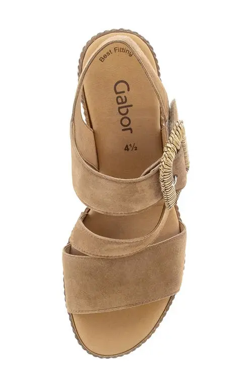 Gabor 84.771 Platform Wedge Sandal - Peanut