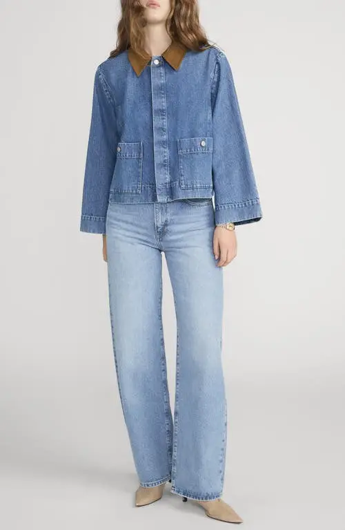 FRAME The Crop Denim Swing Jacket