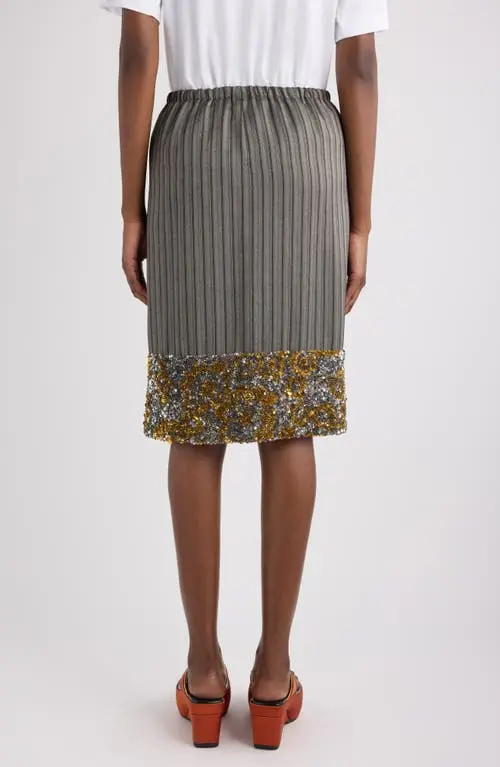 Dries Van Noten Pinstripe Sequin Skirt